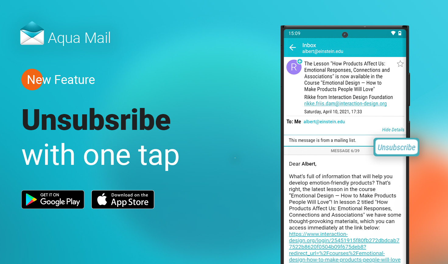 Introducing One-Tap Unsubscribe from unwanted mailing lists